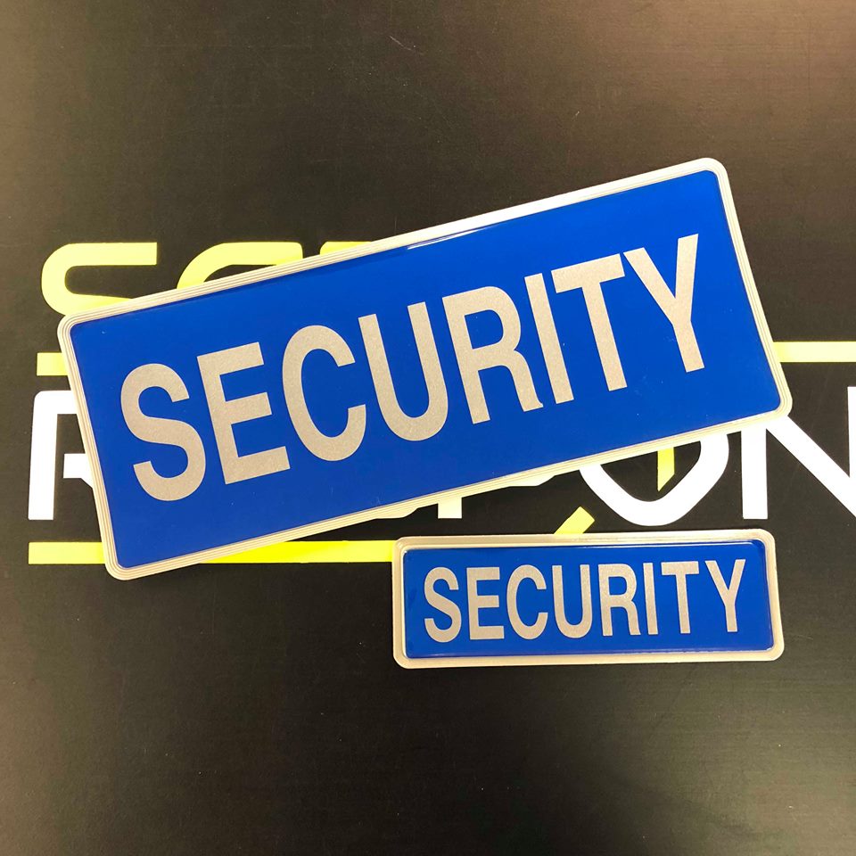 Reflective Badge - SECURITY Set- Blue – Safe Response UK
