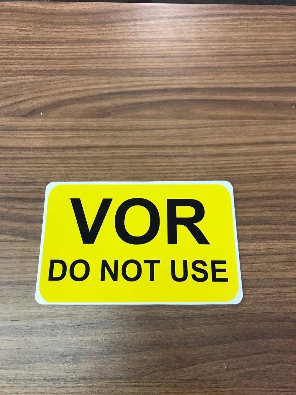Dash Card - VOR - VEHICLE OFF ROAD – Safe Response UK